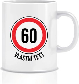 Personalizovaný klasický bílý hrníček 300 ml - narozeninová dopravní značka