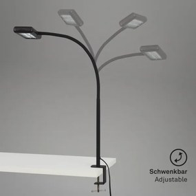 Brilo - LED Flexibilní stolní lampa s klipem TRASNA LED/7,5W/230V černá