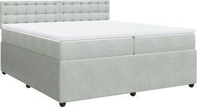 Box spring postel s matrací světle šedá 200x200 cm samet 3290142