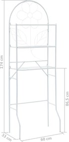 Regál do koupelny bílý 60 x 33 x 174 cm 246723