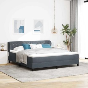 Postel s boxspringem s čelo Tmavě šedá 180 x 200 cm samet 3340347