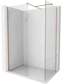 Mexen Kioto-X sprchová stěna Walk-in 160 x 120 cm, transparent 10 mm, kartáčovaná měď - 800-160-202-65-00-120-X