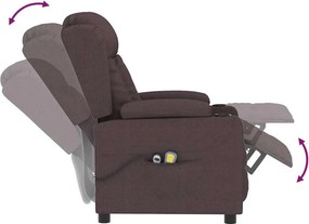 Elektrické masážní křeslo tmavě hnědé textil 3098794