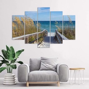 Gario Obraz na plátně Jdeme dolů na pláž - 5 dílný Rozměry: 100 x 70 cm