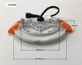 EMOS Bílý vestavný LED panel kulatý 100mm 8W IP65 ZV1122