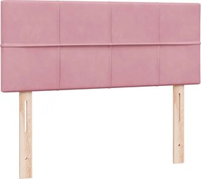 Box spring postel s matrací a LED růžová 120x220 cm samet 3316928