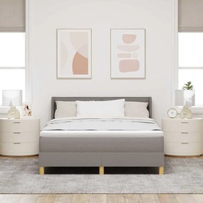 Postel s boxspringem s čelo Taupe 200 x 140 cm textil 3341234