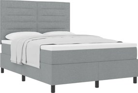 Postel s boxspringem s matrací Světle šedá 140 x 190 cm textil 3339308