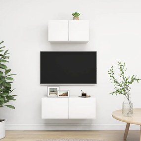 2dílný set TV skříněk bílý kompozitní dřevo 3078700