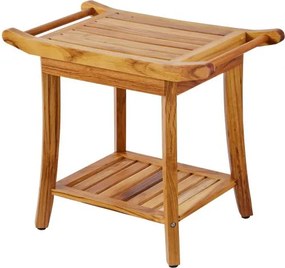 Teaková sprchová lavice 55,9 × 36,6 × 47 cm dřevěná židle do koupelny do sprchy