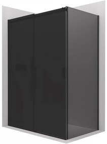 Cerano Santoro, sprchová zástěna 70x195 cm, 6mm šedé sklo, černý profil, CER-CER-424996