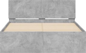 Rám postele s čelem a LED osvětlením betonově šedý 140 x 200 cm 3207612