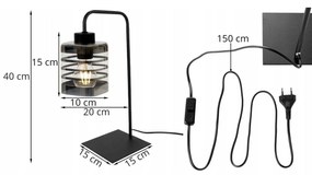 Stolní lampa HELIX, 1x skleněné stínítko