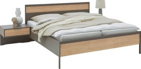 XXXLutz POSTEL S NOČNÍMI STOLKY, 180/200 cm, barvy dubu, barvy břidlice Dieter Knoll - Postele s nočními stolky - 000442031001