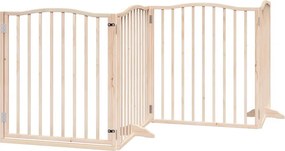 Zábrana pro psy s dvířky skládací 6 panelů 480 cm topol 3155613