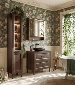 Koupelnová sestava Dorothy s deskou a zrcadlem 80 cm dub ristretto