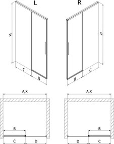 Mexen Rox posuvné sprchové dveře 120 cm, transparentní, zlaté kartáčované - 8C2-120-000-55-00