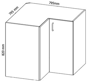 Sycylia | dolní skříňka D90N rohová | andersen