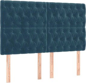 Box spring postel s matrací tmavě modrá 160x200 cm samet 3129403