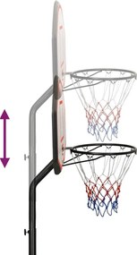 vidaXL Basketbalový koš 237–307 cm polyethylen [93653] Barva: Černá