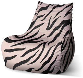 Sablio Sedací vak Bean Růžový vzor zebry - 100 x 90 x 45 cm