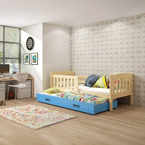 SMB Dětská postel s přistýlkou JAKE 2, 90x200 cm Dekor: Bílá, Barva šuplíku: Modrá