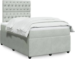 Box spring postel s matrací světle šedá 120 x 200 cm samet 3292316
