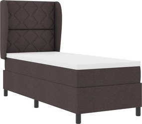 Postel s boxspringem s čelo Tmavě hnědá 80 x 200 cm textil 3340595