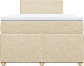 Box spring postel s matrací krémová 120x200 cm textil 3288945