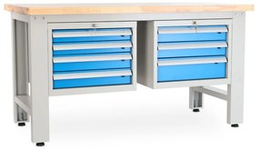 Dílenský stůl Solid OAK-43, 150 cm, 2 závěsné boxy, dub