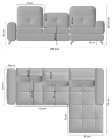 Rozkládací rohová sedací souprava Belavio Mini levá - Crown 4 Taupe