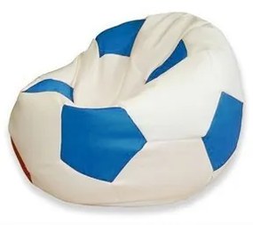 Sedací vak fotbalový míč XXL TiaHome - bílo modrá
