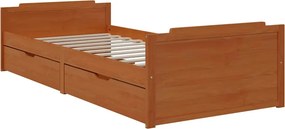 Rám postele se zásuvkami medově hnědý masivní borovice 90x200cm 322161