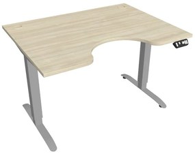 Hobis Motion Elektr. nastavitelný stůl 120x90 s pamětí - HOBIS ERGO MOTION MSE 2M 1200 Dekor stolové desky: akát, Barva kovové podnože: stříbrná