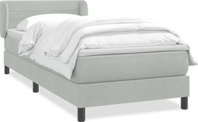 Box Spring Postel s matrací Světle šedá 90x220 cm Samet 3317637