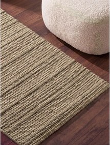 Béžový ručně tkaný vlněný běhoun 80x250 cm Camden Parker – Ted Baker