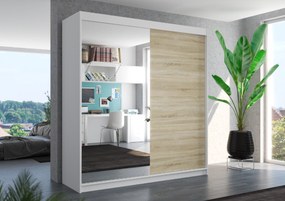 ADRK Furniture Skříň s posuvnými dveřmi a zrcadlem DELLA 200 ADRK-SW-DEL-WS-200