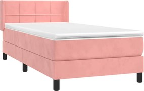 Box spring postel s matrací růžová 90x190 cm samet 3130936