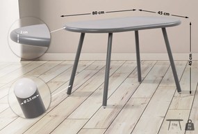 Konferenční stolek Velva - v45 x 80 x 45 cm - Tmavě šedá