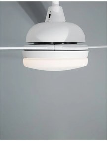 Nova Luce Stropní ventilátor se světlem FLOW matná bílá ocel a sklo bílá 5ti rychlostní dálkové ovládání 37W LED 3000K