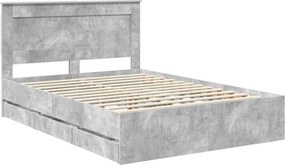 Rám postele s čelo Betonově šedá 160 x 200 cm Inženýrské dřevo 3410164