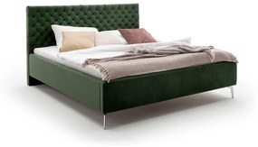 Čalouněná postel oliver s úložným prostorem 160 x 200 cm zelená MUZZA