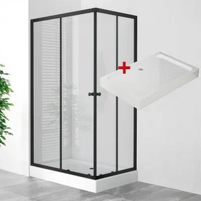 POINT BLACK LOR 120x80 Clear Obdélníkový sprchový kout s akrylátovou vaničkou