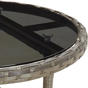 5dílný zahradní bistro set s poduškami šedý polyratan 3187425