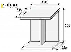 Solwo Design Noční stolek UNICO Dřevo a odstín oleje: BUK Cink - Olej odstín BO102
