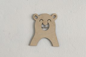 Lepy.cz Dřevěná dekorace na zeď Medvídek Velikost (šířka x výška): 13x15cm, Barevná varianta: Ořech