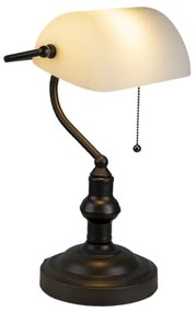 Kovová stolní lampa s bílým stínidlem Sinjon – 27x40 cm