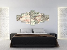 Obraz - Mapa světa (210x100 cm)