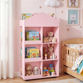 Costway Montessori dětská polička 116 cm Knihovnička Dětská polička na dřevo