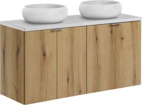 Comad Koupelnová skříňka s deskovými umyvadly set Nova Oak 120 dub coast evoke/bílá